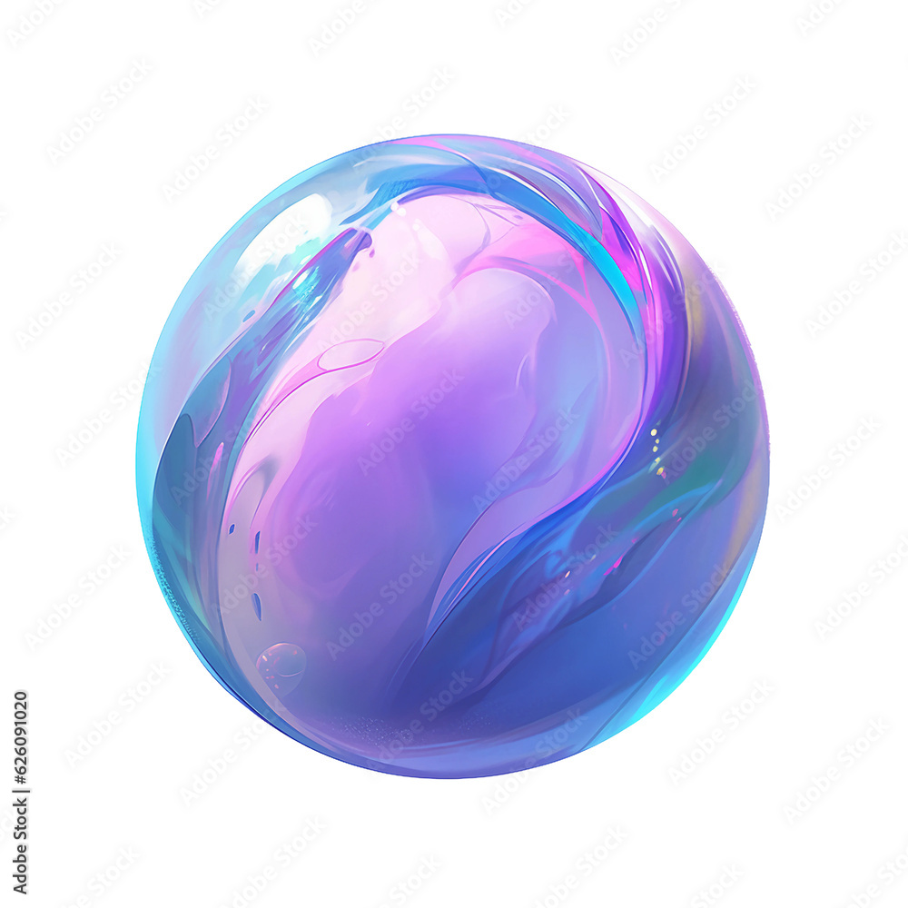 Astral projection crystal ball game asset. isolated object, transparent ...