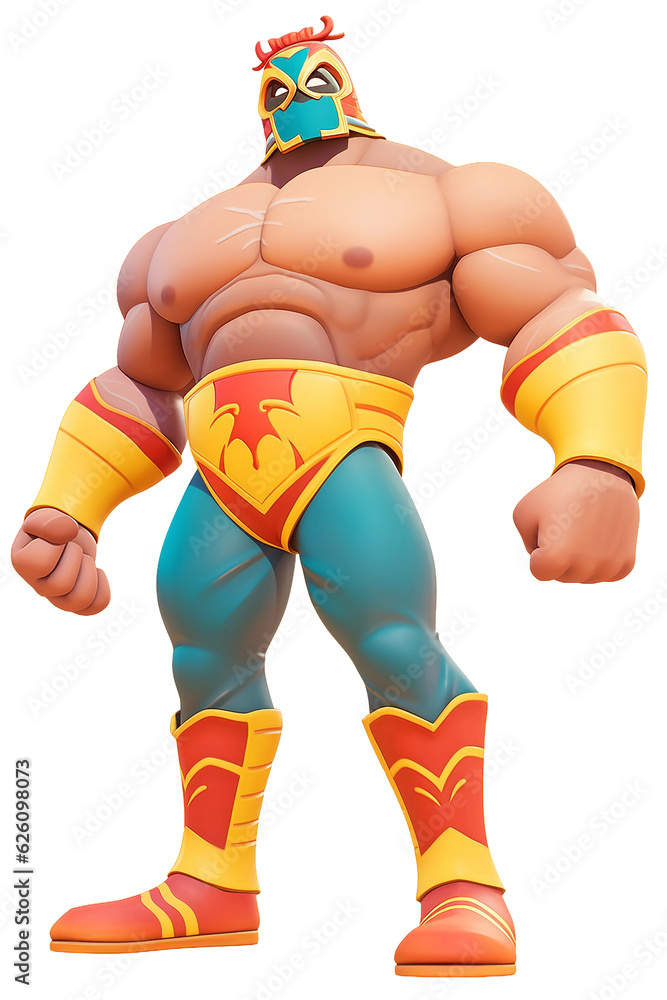 Masked luchador wrestler full body. isolated object, transparent ...