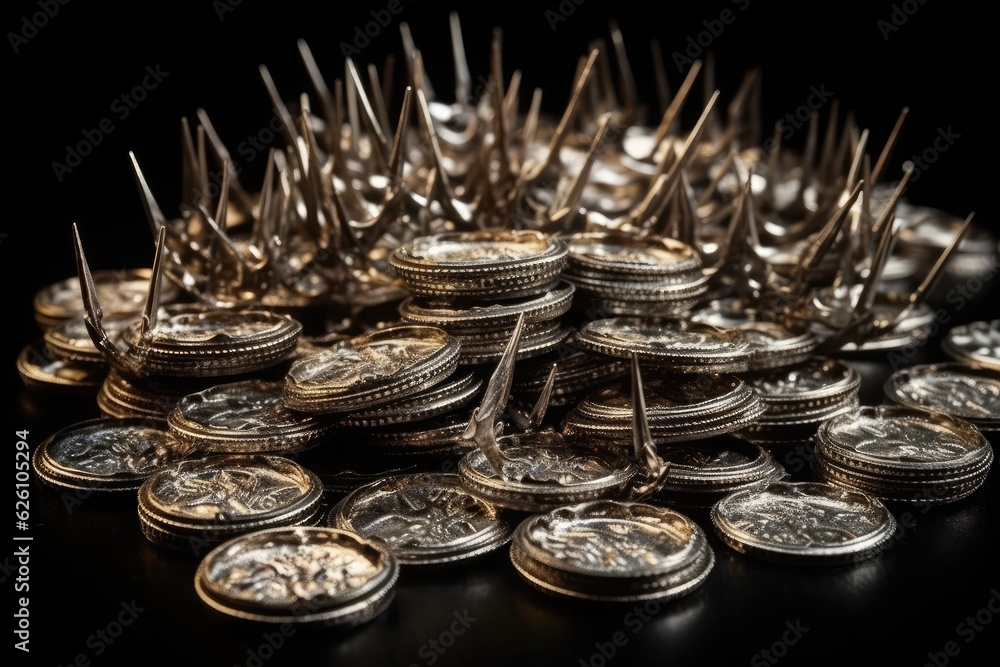 Judas 30 pieces of silver, sack thirty coins biblical symbol betrayal ...