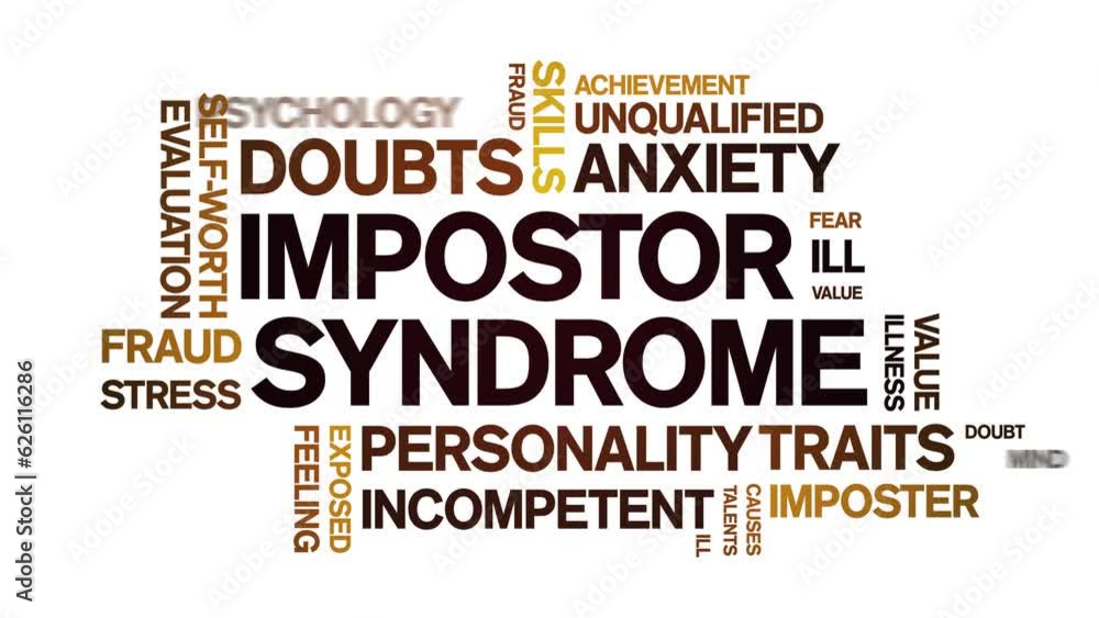 impostor syndrome animated tag word cloud;text design animation kinetic ...
