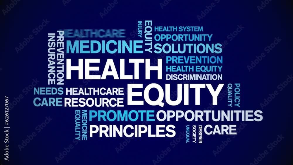 Health Equity animated tag word cloud;text design animation kinetic ...