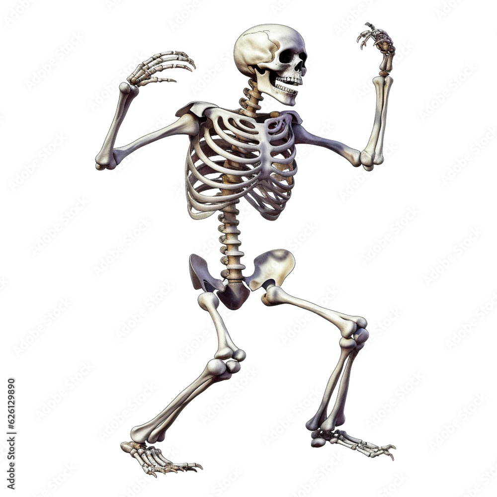 Dancing skeleton illustration transparent background, Generative ai ...