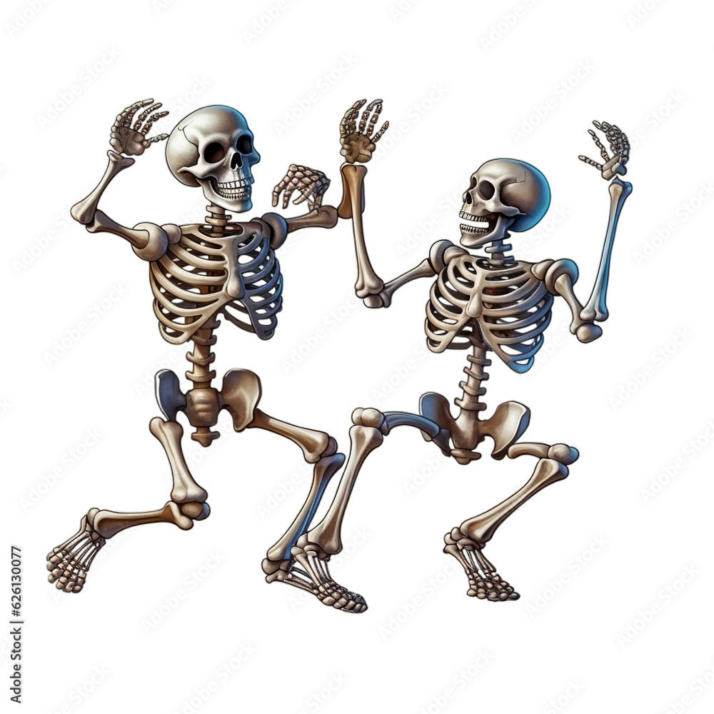 Dancing skeleton illustration transparent background, Generative ai ...