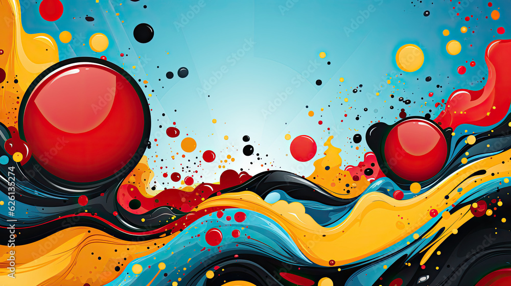Retro pop art themed abstract background using bold primary colors and ...