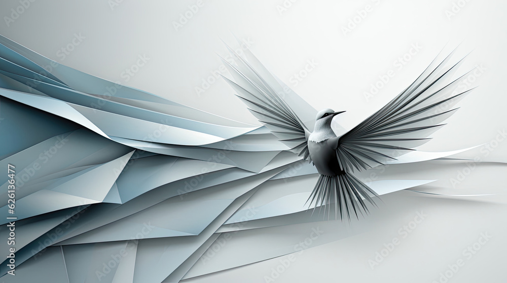 Background image of an unfolding origami crane in the style of ...