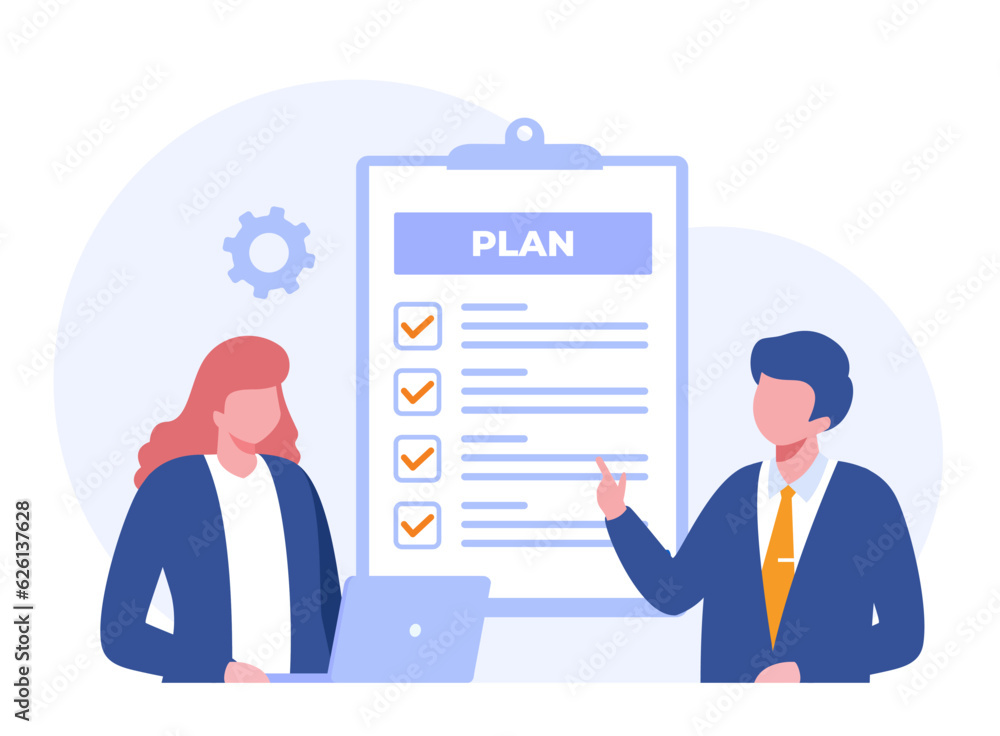 Vektorová grafika „Business plan concept, target, finance, start up ...