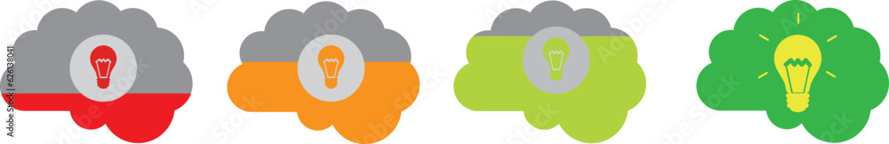 Loading Brain Icon. Progress Loading Bar of Wisdom. Brain Boost Symbol. Knowledge is Power ...