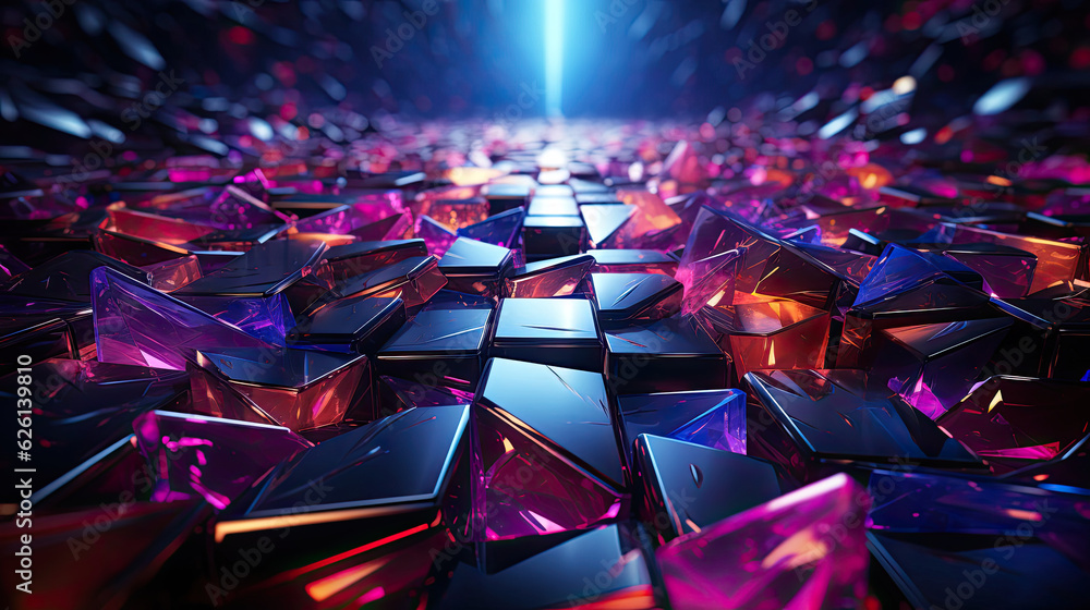 Generate an abstract background with a retro-futuristic theme. Use a ...