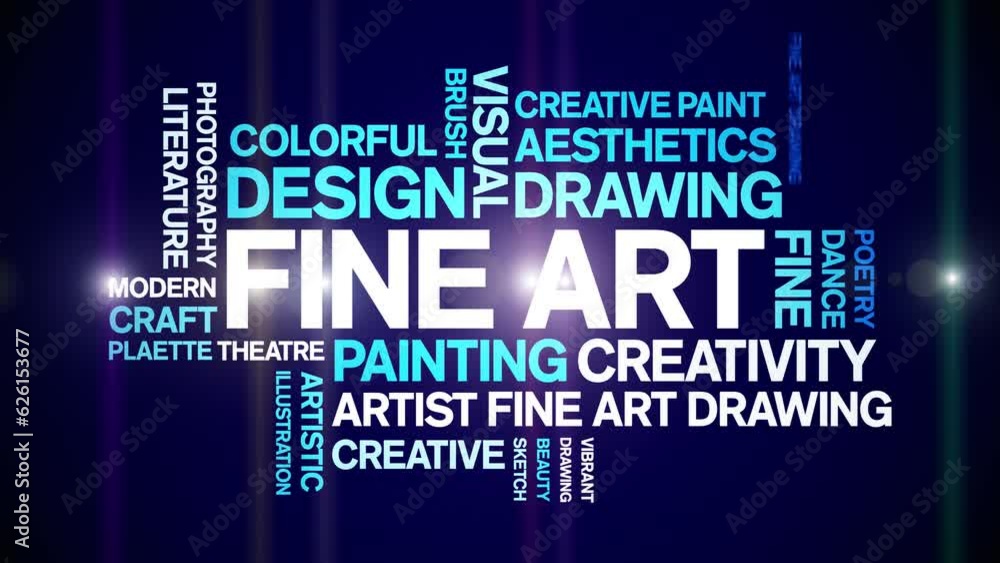 Fine Art animated tag word cloud;text design animation kinetic ...