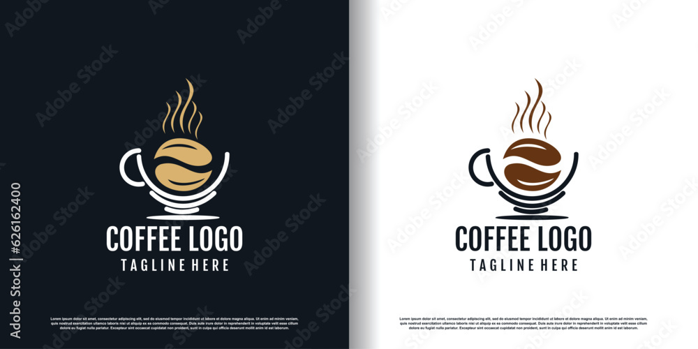 coffee logo design with creative and unique concept premium vector ...