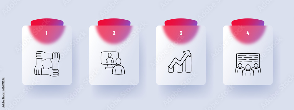 Mutual help line icon. Hands, connection, schedule, people, proper ...