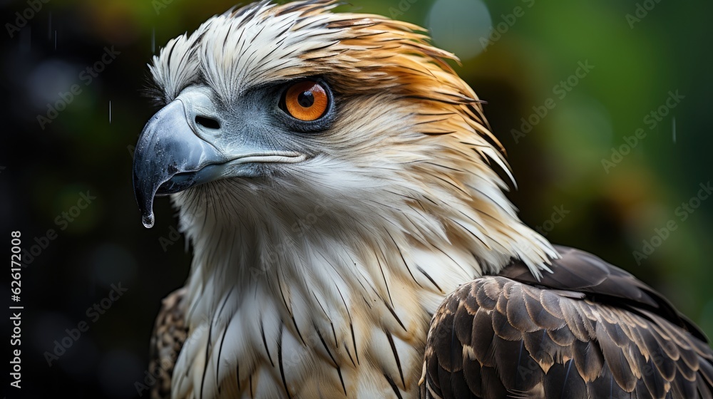 A Philippine Eagle (Pithecophaga jefferyi) perched majestically on a ...