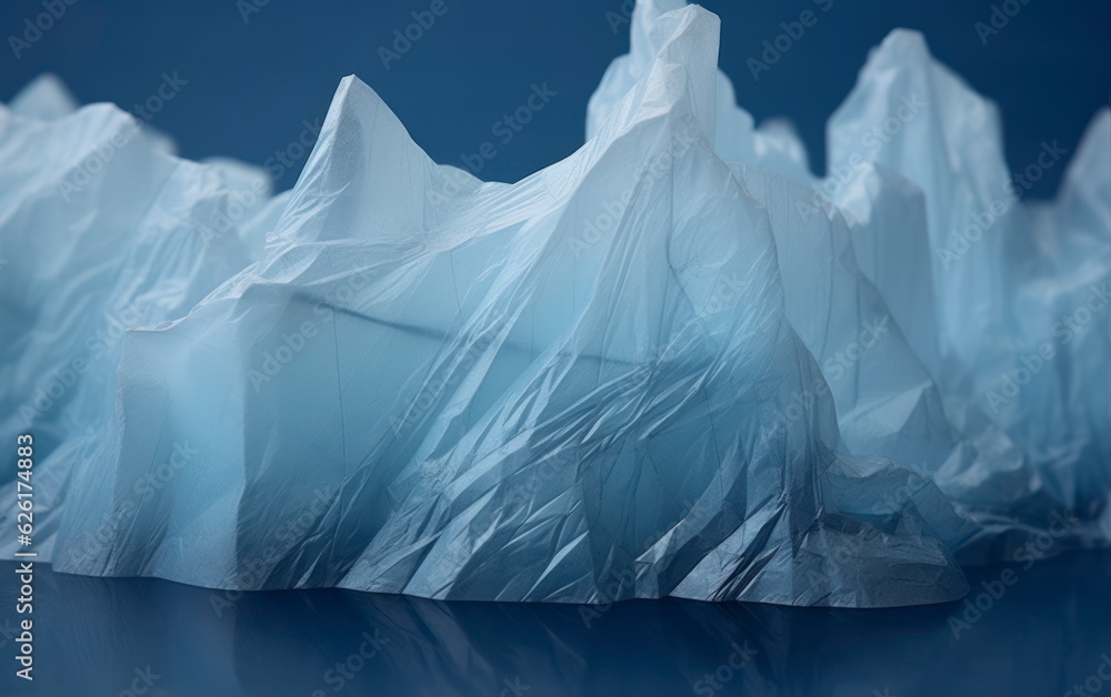 Icebergs formation made of plastic bags floating in the ocean ...