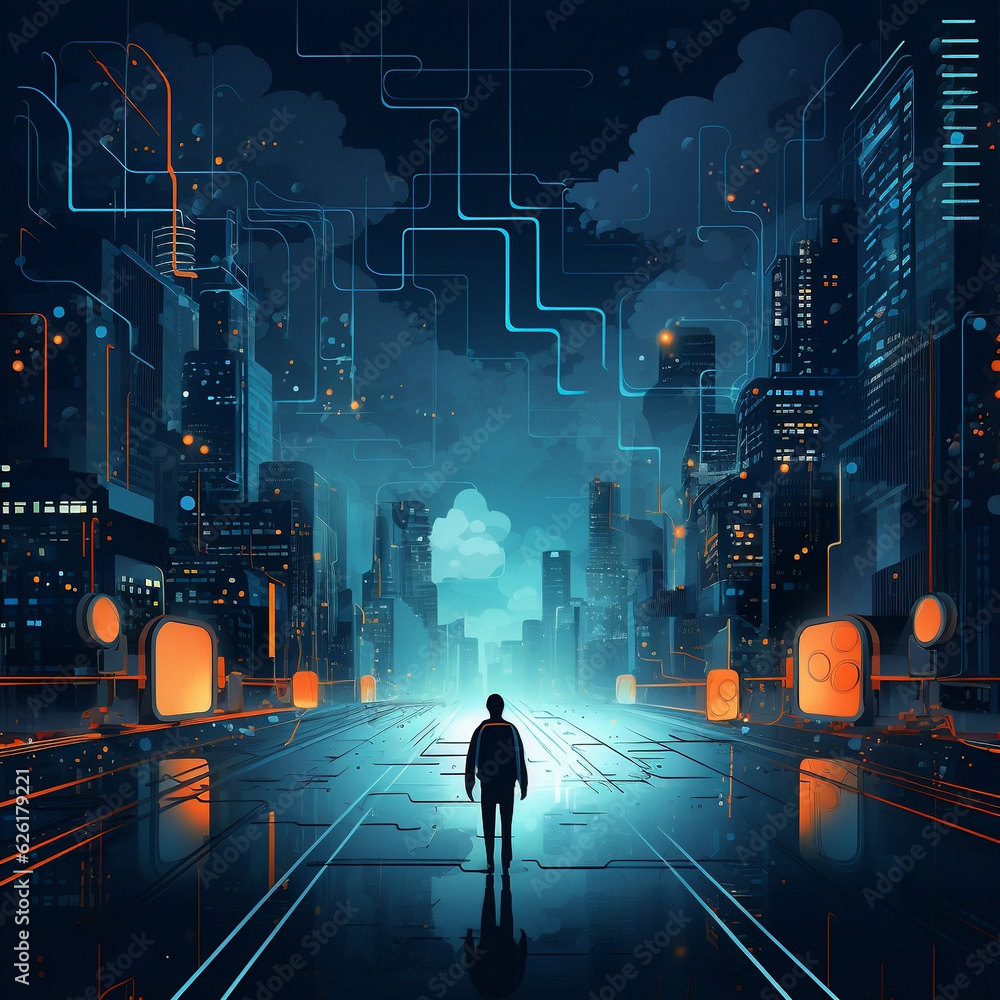 Abstract technology background. big data concept circuit board and code ...