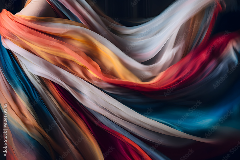 Abstract motion blur photograph of a dancer twirling with flowing ...