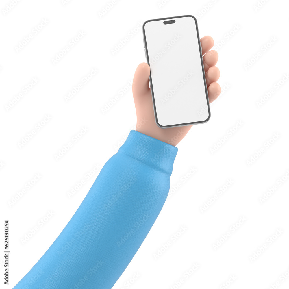 Transparent Backgrounds Mock-up.3d skinned hand touching smartphone ...