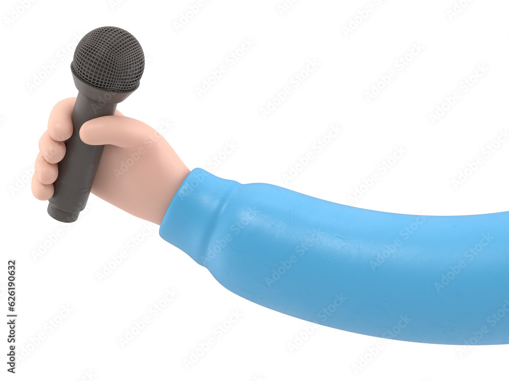 Transparent Backgrounds Mock-up.Cartoon hand holding microphone ...