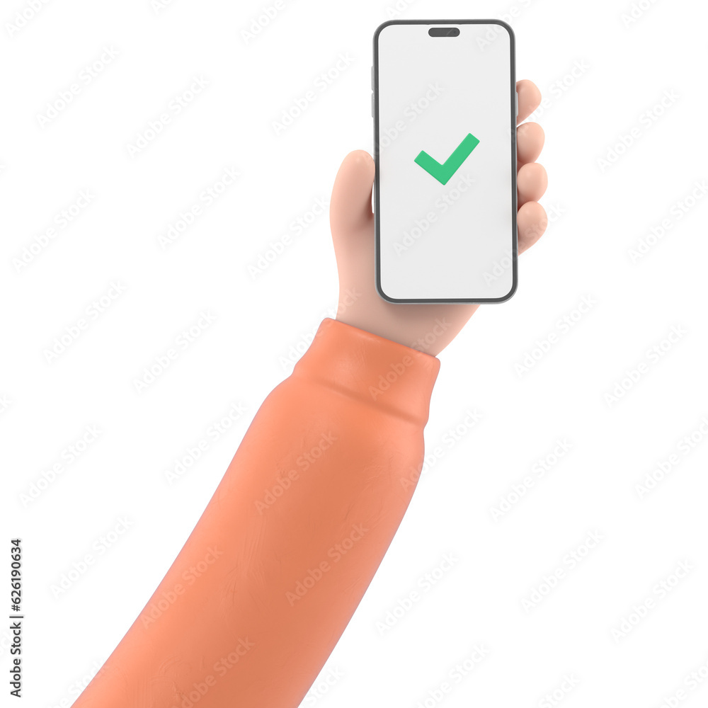 Transparent Backgrounds Mock-up.3d skinned hand touching smartphone ...