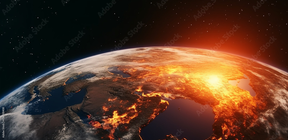 Burning world earth or planet explosion ,Concept of Eco, sustainable ...