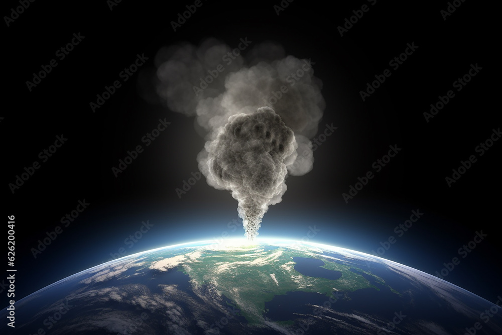 world earth or planet explosion with smoke,Concept of Eco, sustainable ...
