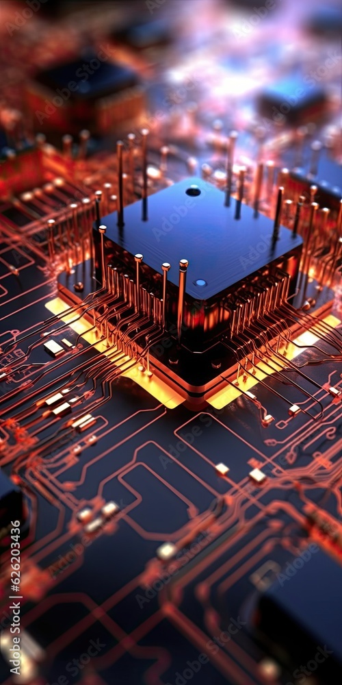 Wallpaper retro tech background for mobile. Generative AI Stock ...