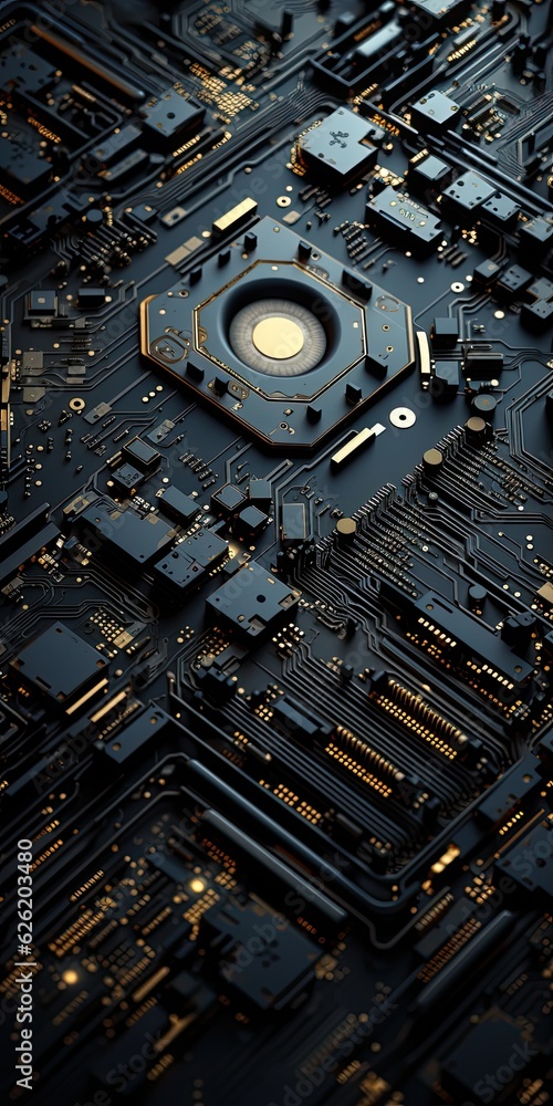 Wallpaper retro tech background for mobile. Generative AI Stock ...