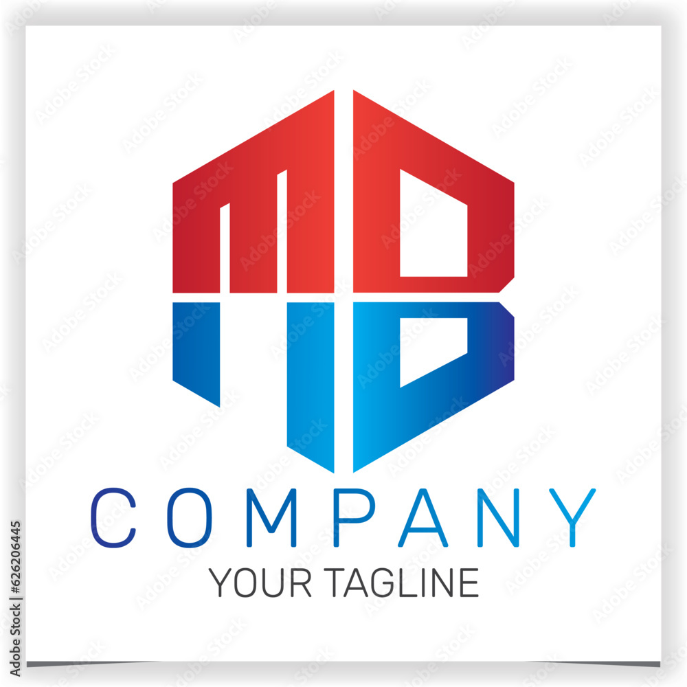 letter MB initial hexagon logo icon premium elegant template vector eps ...
