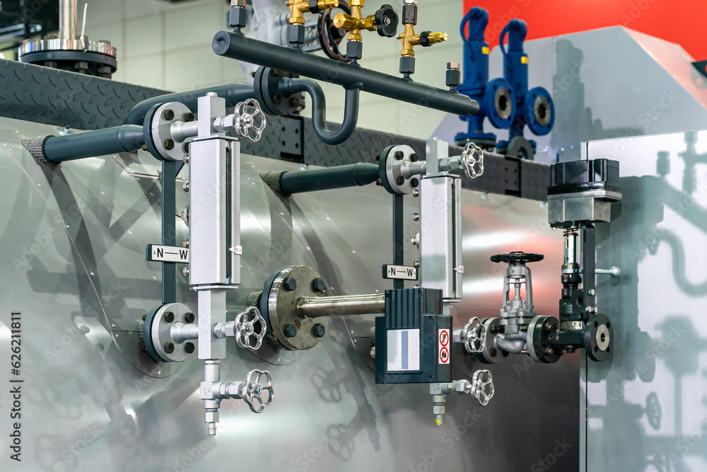 pipe system pressure switch water level gauge and various valve for ...