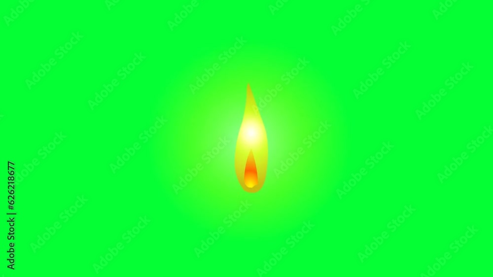 flame background and 2d animation, green screen, fire flame, candle ...