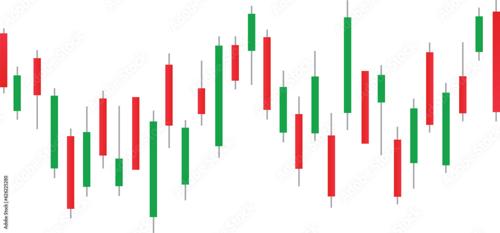 Stock market bar graph, candlestick chart, finance trade data, vector ...