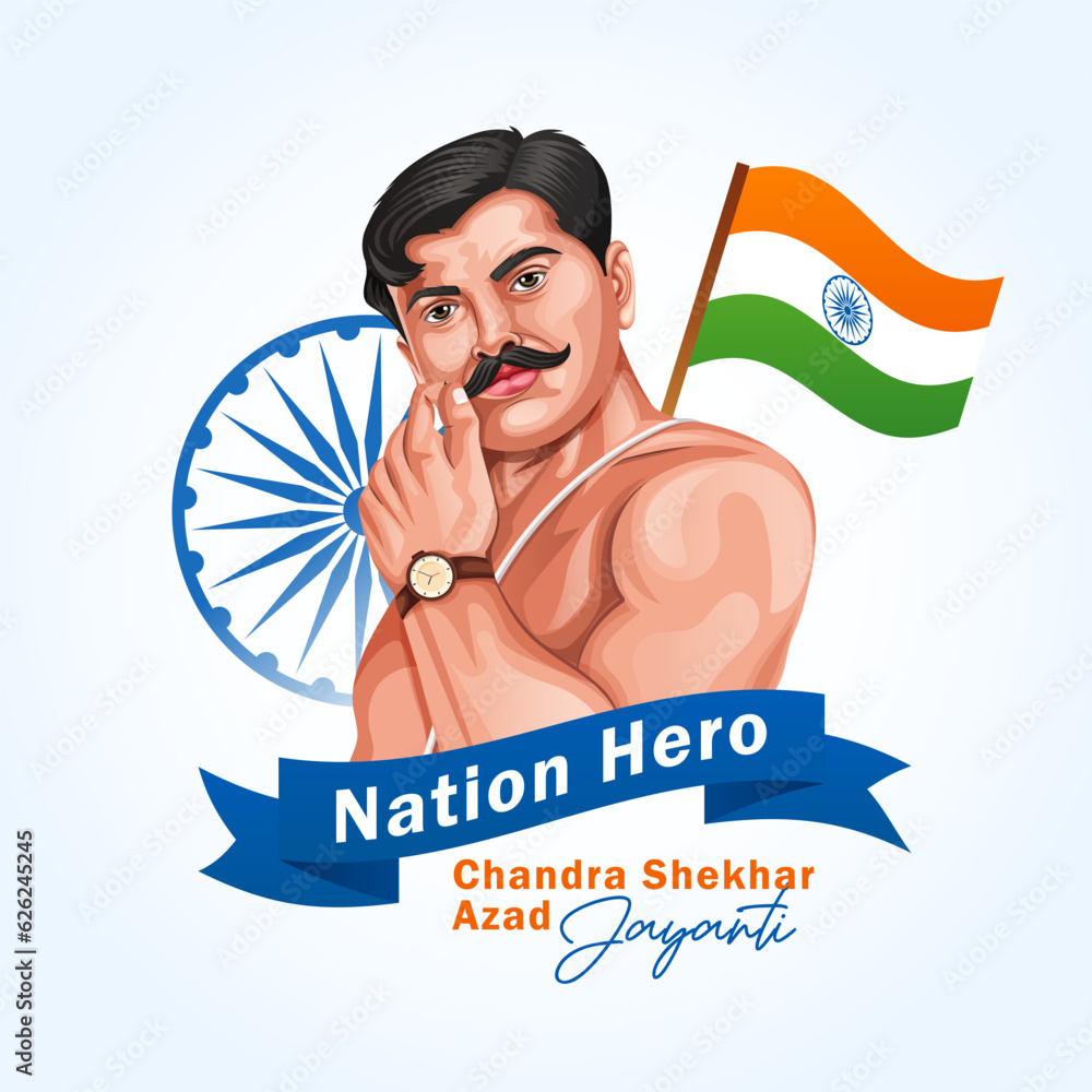 Indian background with Freedom fighter Chandra Shekhar Azad Pride of India. Stock Vector | Adobe ...