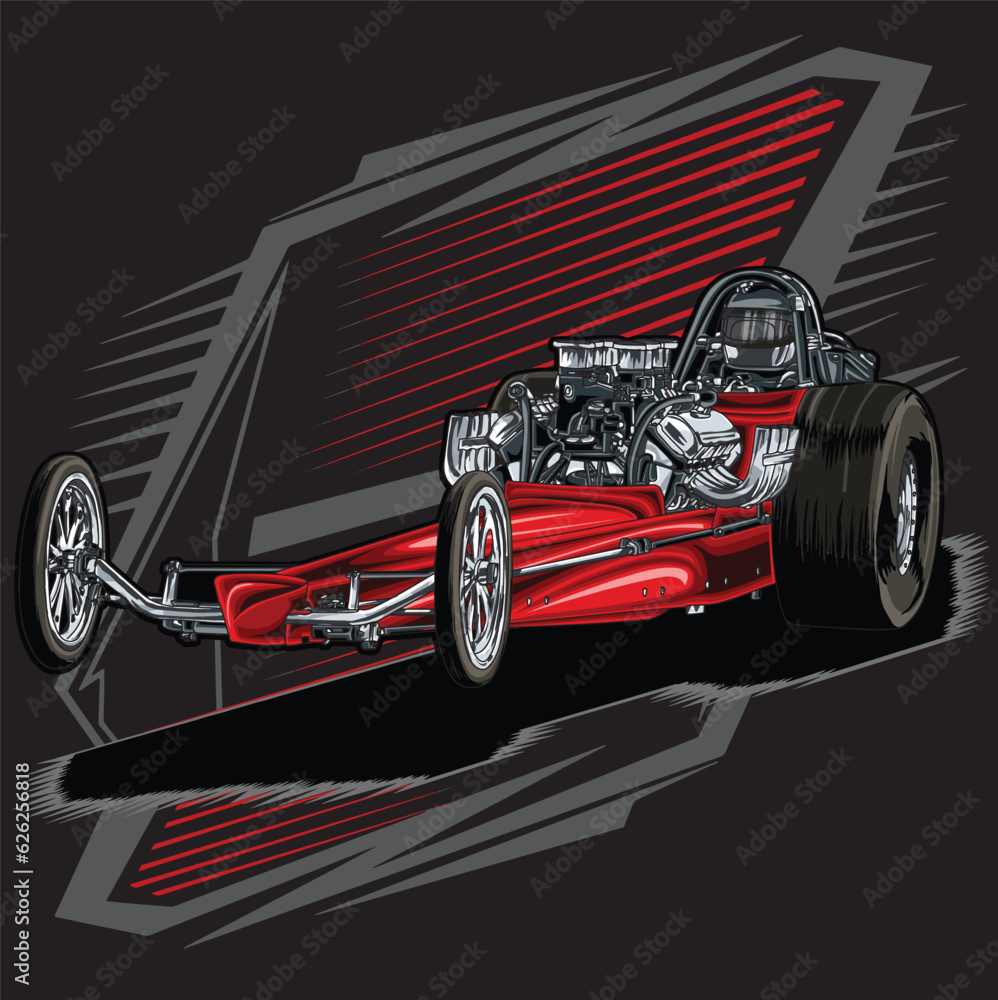 red drag race racing car isolated in white background for business ...