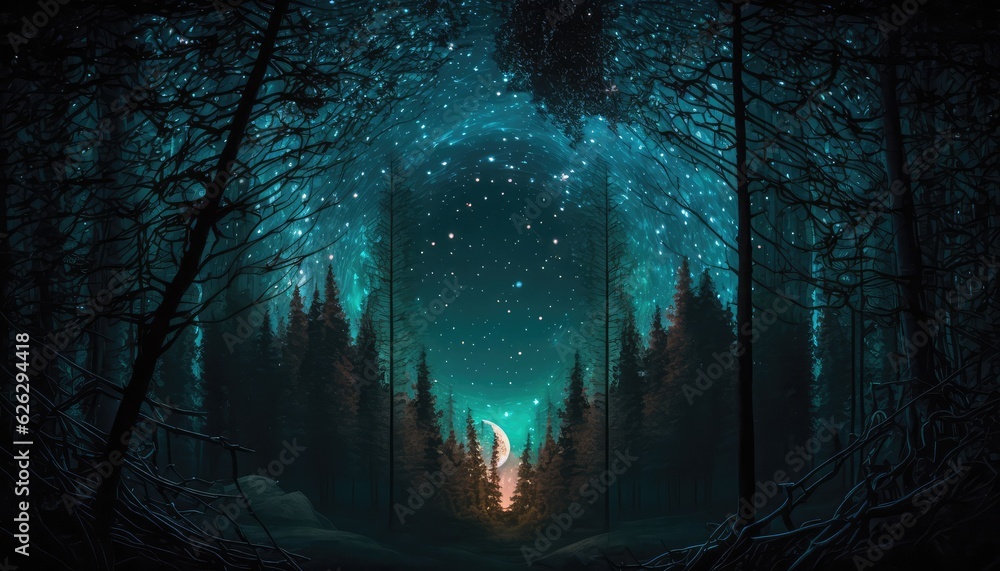 beautiful and starry dark space forest wallpaper explore cosmic ...
