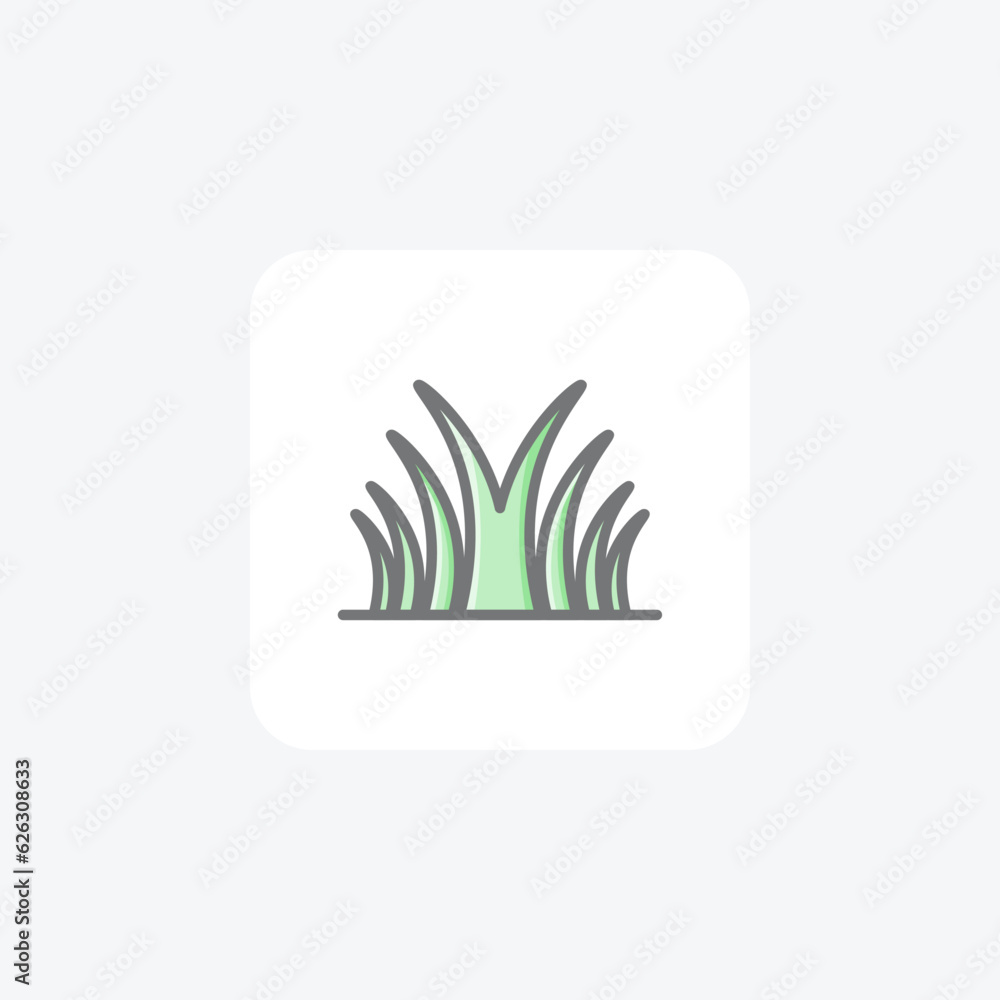 Iconic Grass Symbols, gass, garden Vector Awesome Fill Icon Stock ...