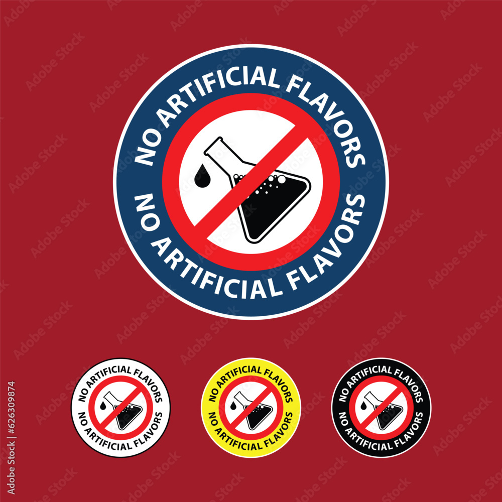 No Artificial Flavors, icon, badge, symbol, sign, logo, sticker, flat ...