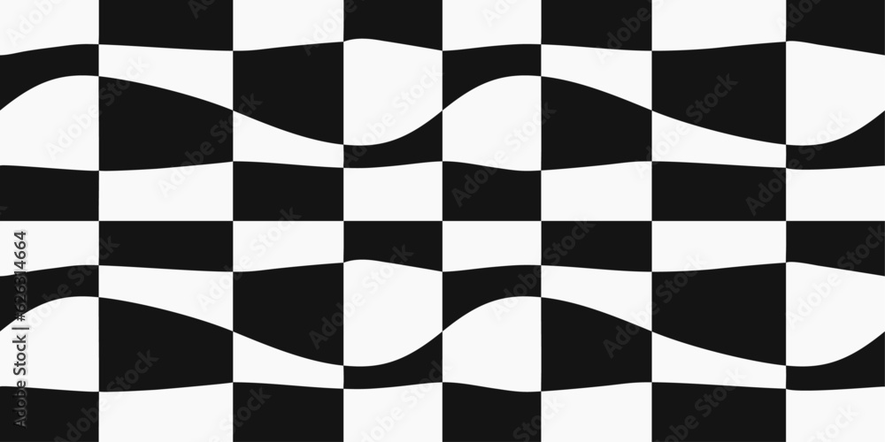 Checkerboard pattern from black and white racing phage, crooked ...