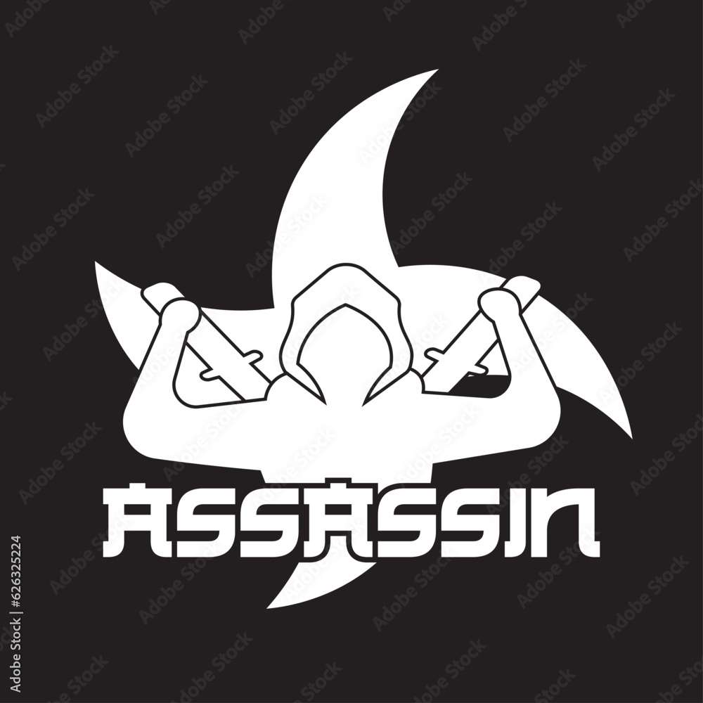 assassin vector design illustration with ninja holding sword and ...