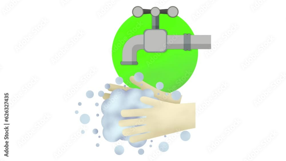 Hygiene. Cleaning Hands. Washing hands with soap. Young woman washing ...