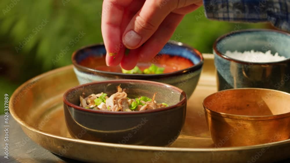 Assorted indian Sri Lankan food set on wooden background. Dishes and ...