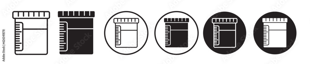 urine test sample icon set. medical urine urinalysis vector symbol. pee ...