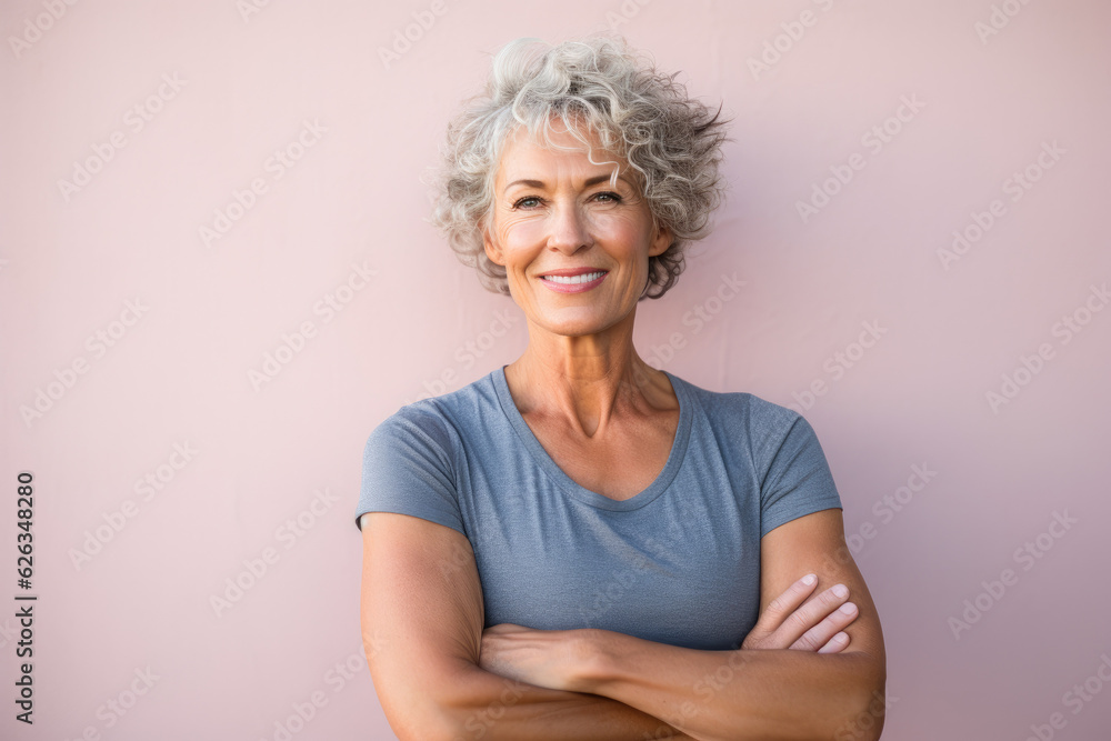 Portrait of a fit senior woman citizen, displaying strength and an ...