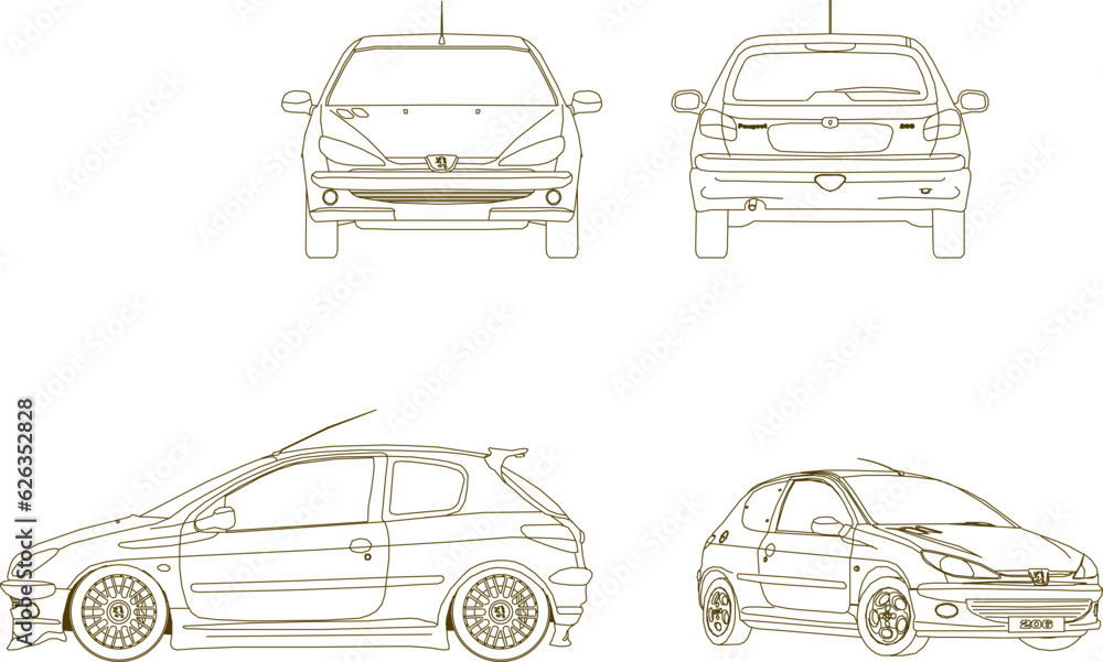 Vector sketch illustration of racing sports car design for speed race ...