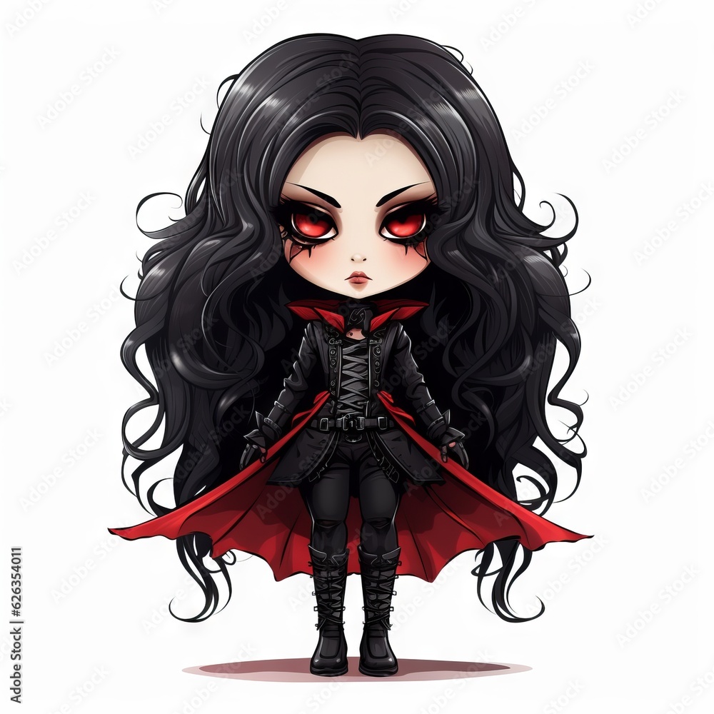 Whimsical chibi goth girl with attitude, Generative AI Stock ...