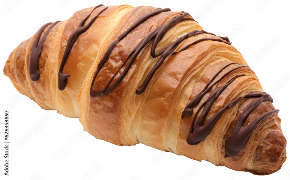 Chocolate Croissant. Isolated on Transparent Background Stock Photo ...