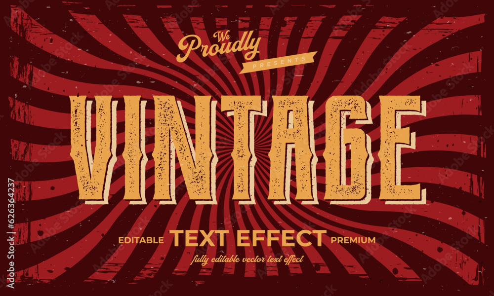 vintage retro editable text effect alphabet font typography typeface ...