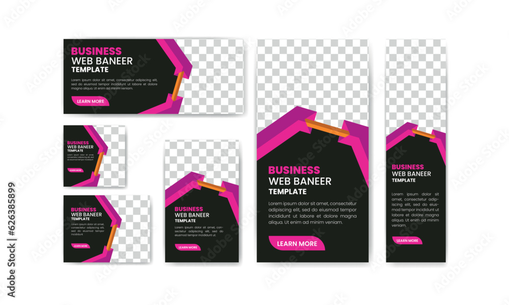 Professional Abstract web banner design template Set, Clean layout ...