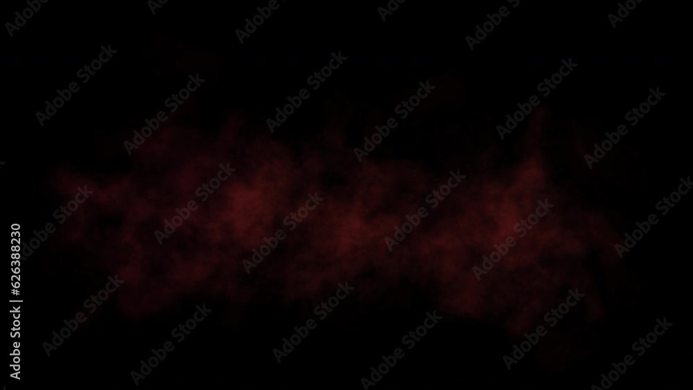 Slowly rising thin red smoke, steam, mist, fog, gas, alpha channel for ...