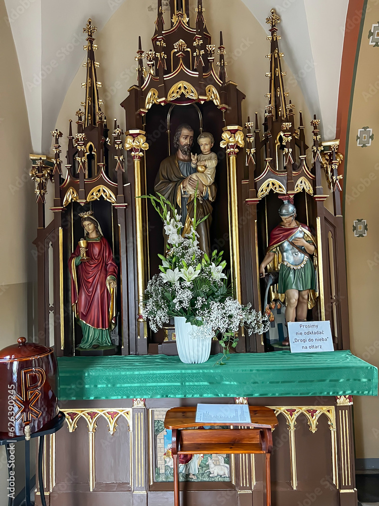 Tarnowskie Gory Strzybnica, Poland, July 01, 2023: Parish Church of the ...