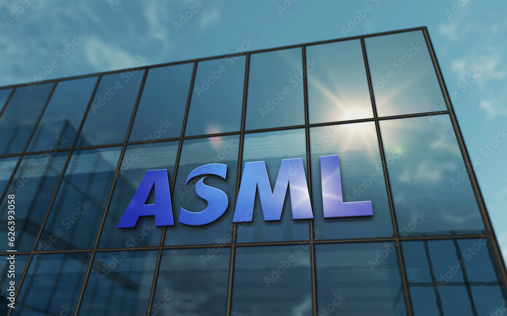 ASML holding semiconductor headquarters glass building concept Stock ...