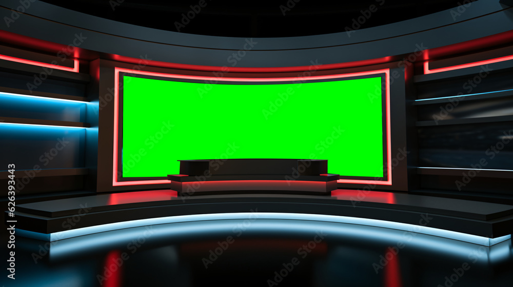 Tv Studio. Backdrop for TV shows .TV on wall. News studio. The perfect ...